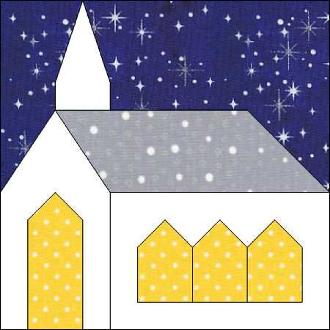 Church Quilt Block Pattern-pdf-3 Different Sizes - Etsy