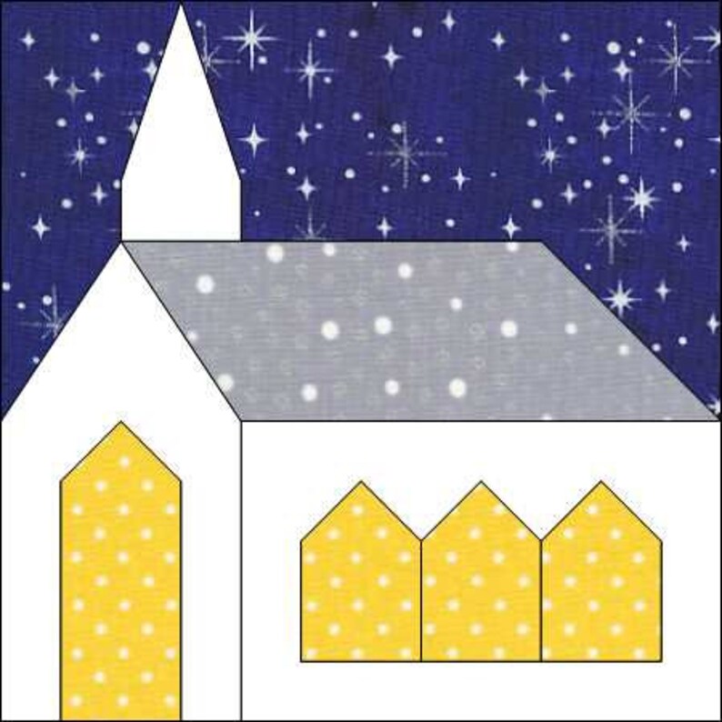 Church Quilt Block Pattern-pdf-3 Different Sizes - Etsy