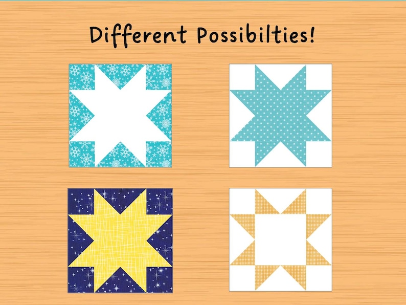 Sawtooth Star Quilt Block Pattern (3 Sizes)-beginner Friendly- PDF With ...