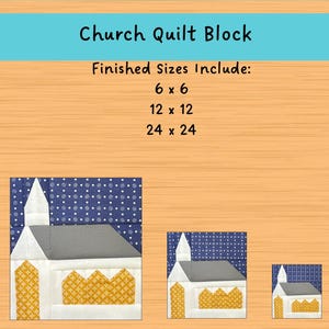 Church Quilt Block Pattern PDF 3 Sizes - Etsy