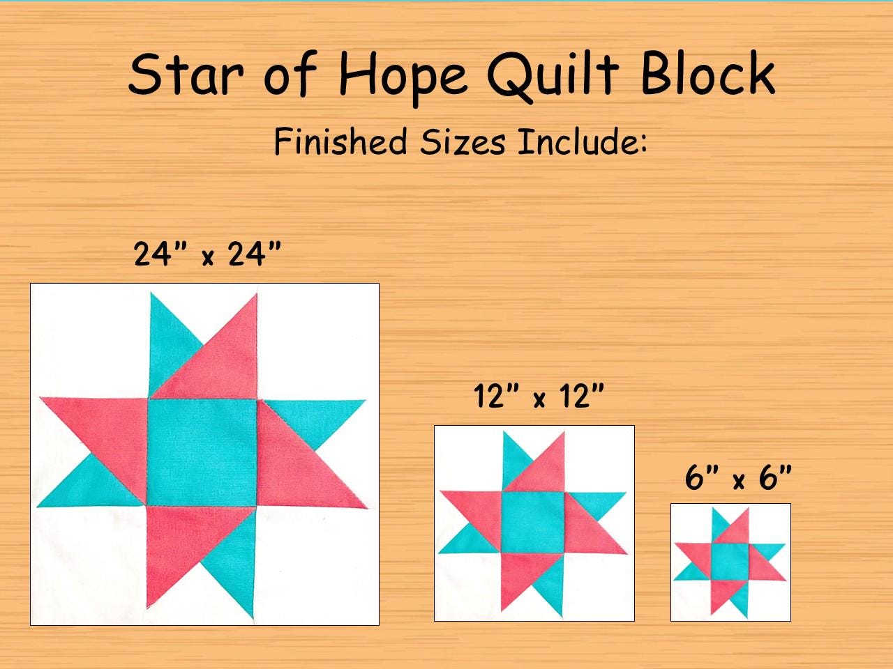 Star of Hope Quilt Block Pattern PDF 3 Sizes - Etsy