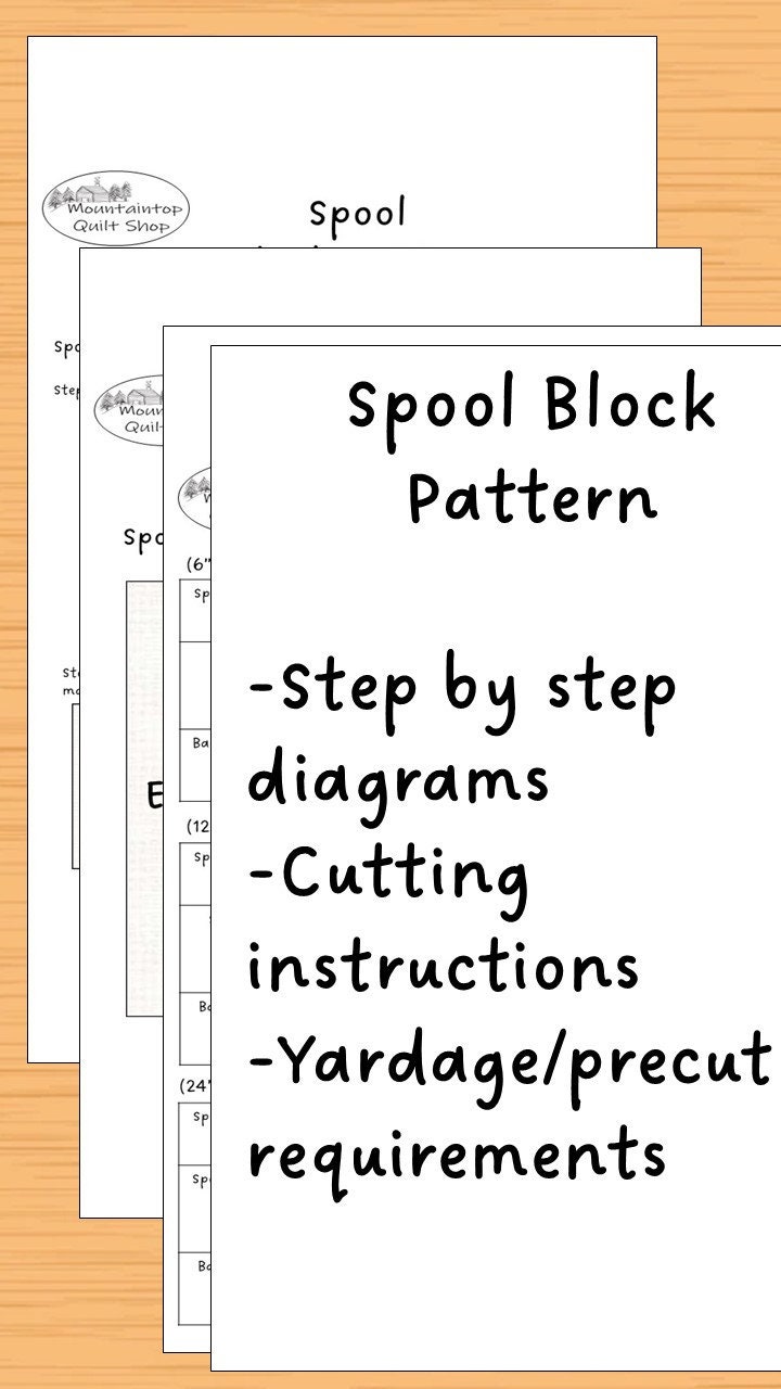 Spool Quilt Block Pattern-3 Different Sizes - Etsy