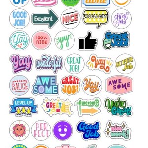 Teacher Student Nice Job Reward Sticker Sheets...free Shipping - Etsy