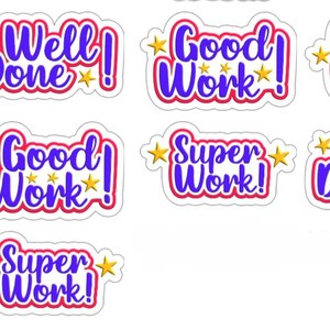 Teacher Student Great Work Reward Sticker Sheets...free Shipping - Etsy
