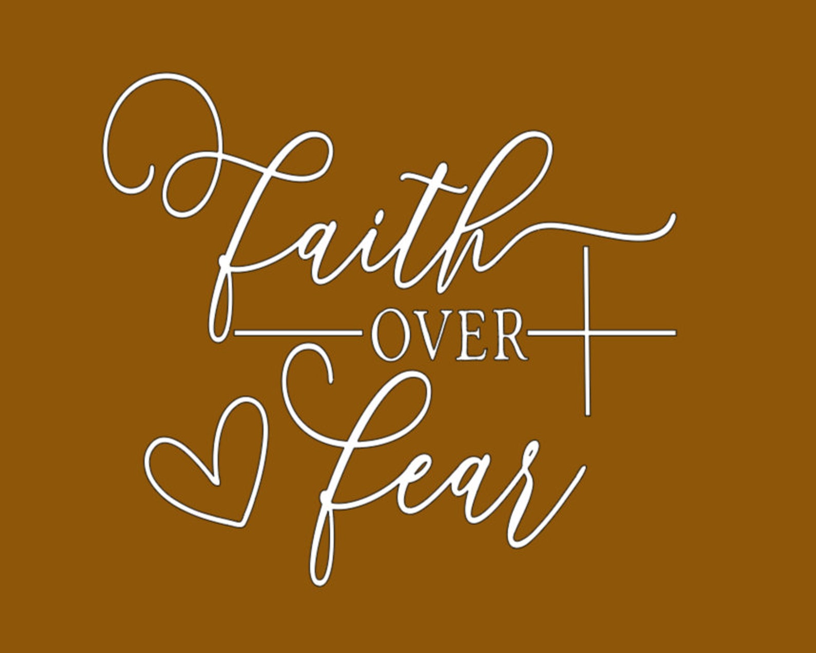 Faith Over Fear Decal, Heart Cross Vinyl Sticker - Etsy