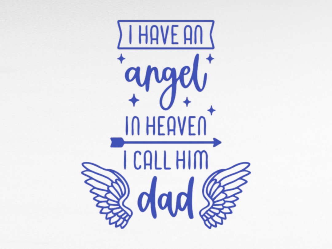 Angel Dad in Heaven Vinyl Decal or Iron On - Etsy