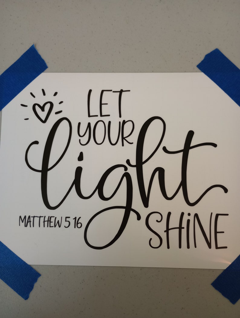 Let Your Light Shine Matthew 5:16 Decal ... Free Shipping - Etsy