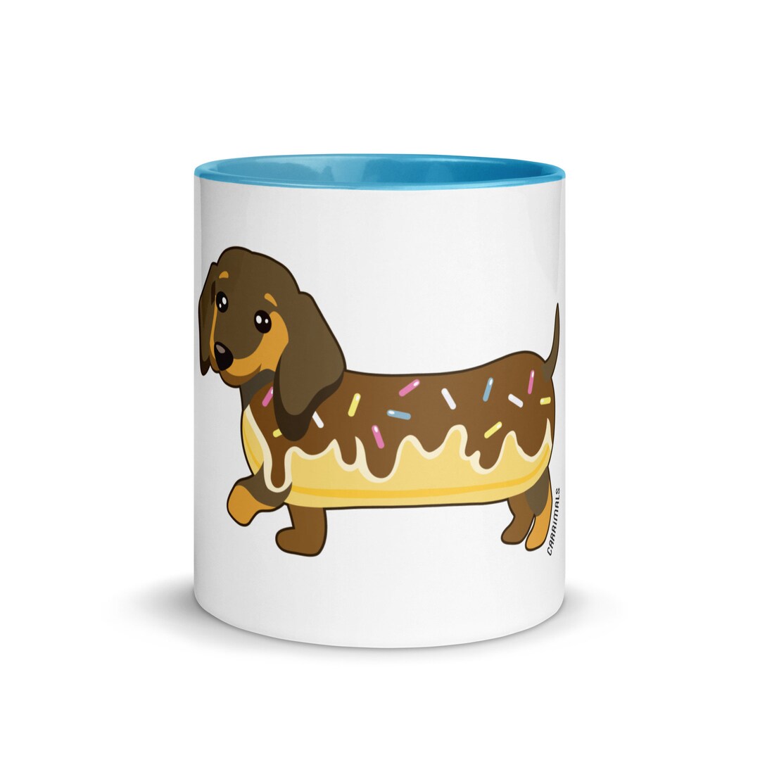 Donut Doxie Mug With Color Inside - Etsy