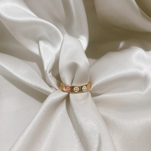 Smiley Face Ring Happy Face Smiley Adjustable Open Ring - Etsy