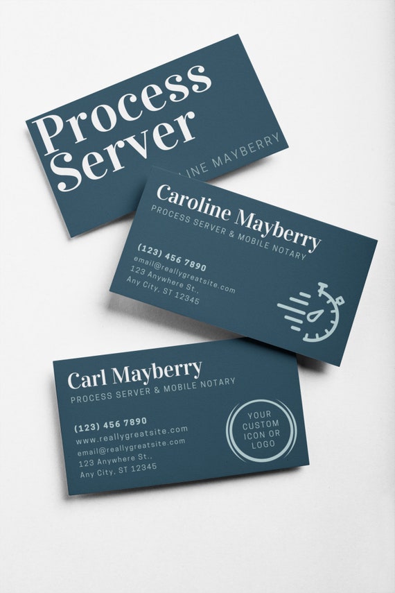 Process Server Business Card Classy Custom Digital Design | Etsy