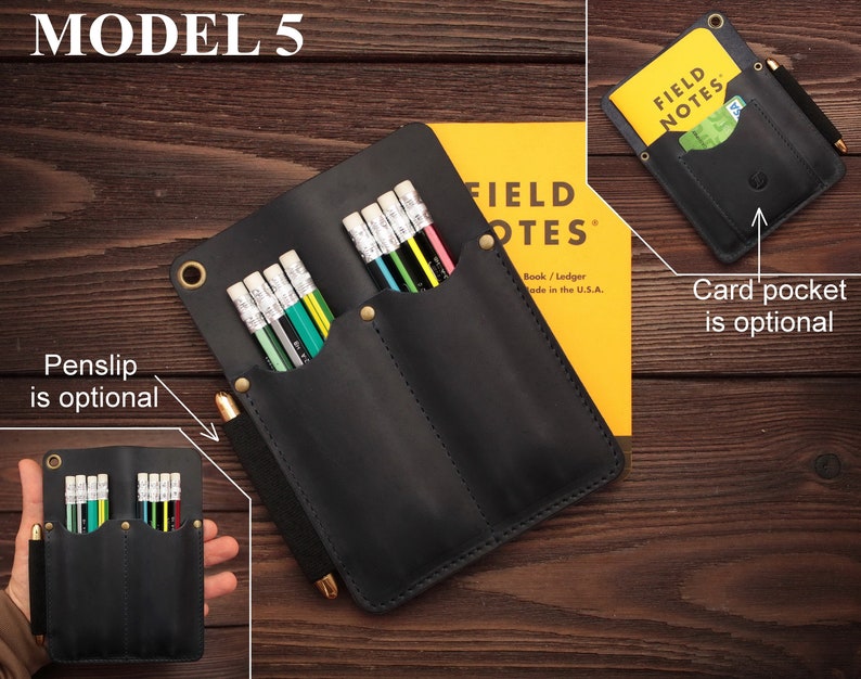 Leather Field Notes Cover With Pen Holder FREE - Etsy