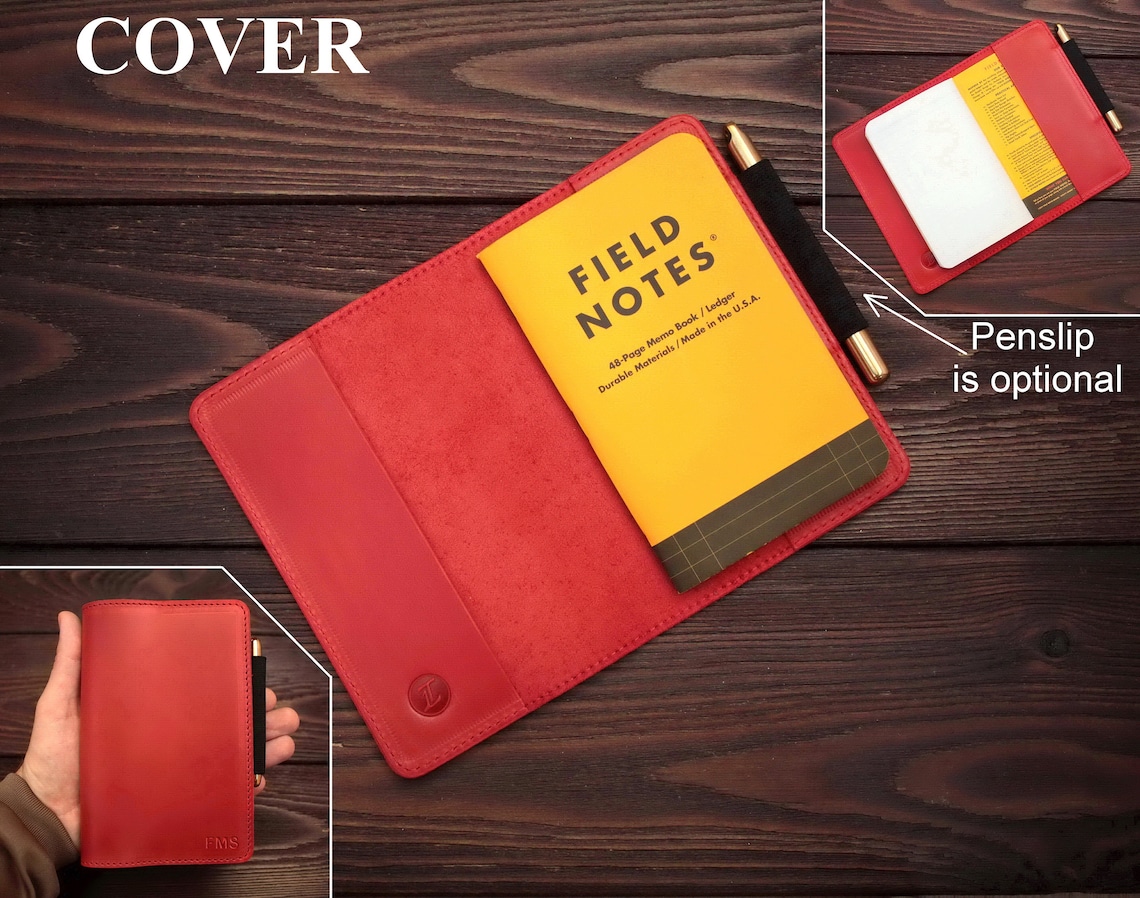 Leather Field Notes Cover With Pen Holder FREE - Etsy