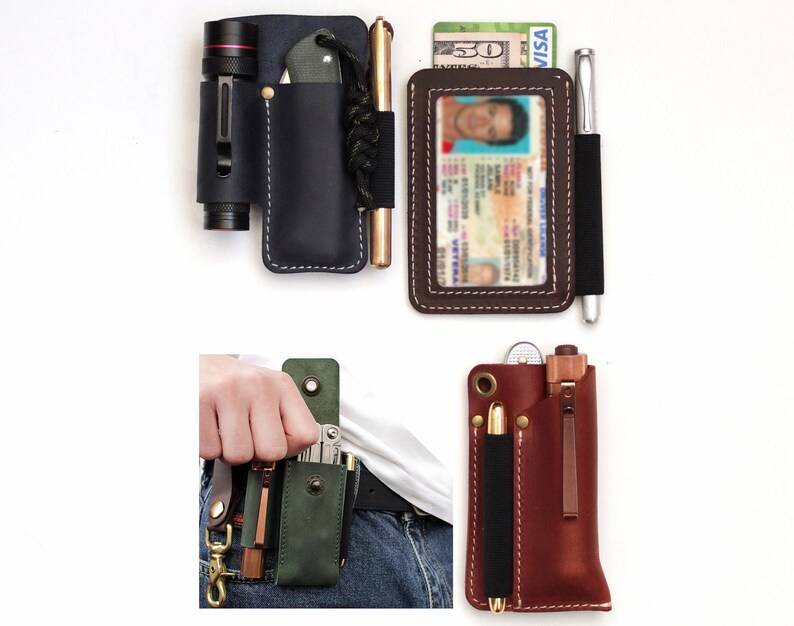 Leather EDC Organizer Small Pocket Organizer EDC Belt Pouch - Etsy