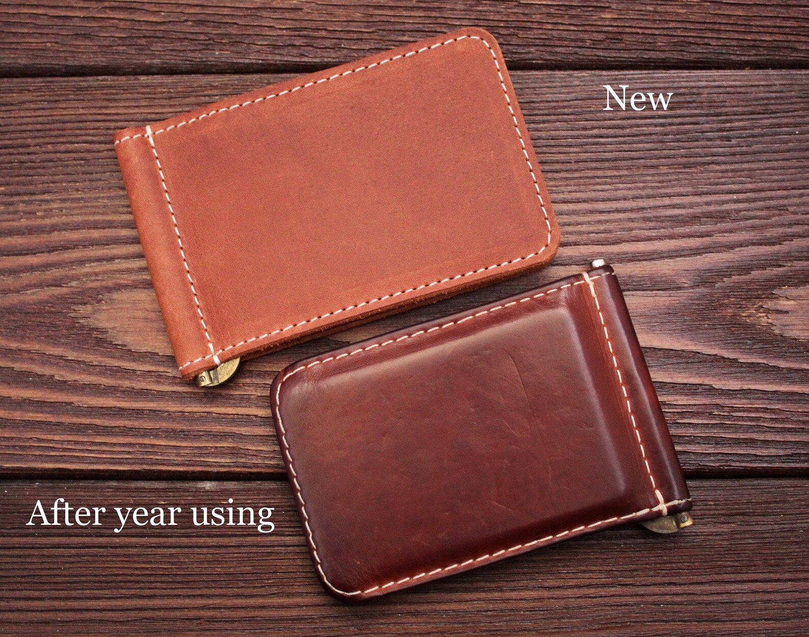 Leather Money Clip Wallet Personalized | Etsy