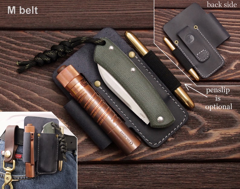 Leather EDC Organizer, Small Pocket Organizer EDC Belt Pouch for ...