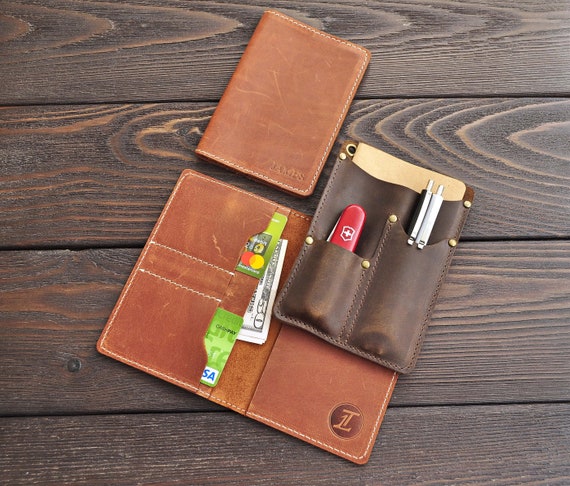 Leather Field Notes cover with pen holder Field Notes cover | Etsy