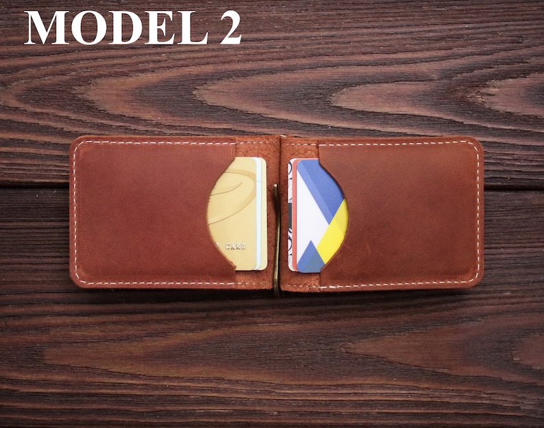 Leather Money Clip Wallet Personalized | Etsy