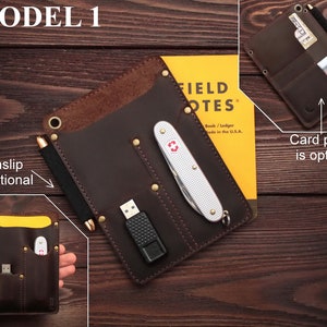 Leather Field Notes Cover With Pen Holder, FREE Personalization - Etsy