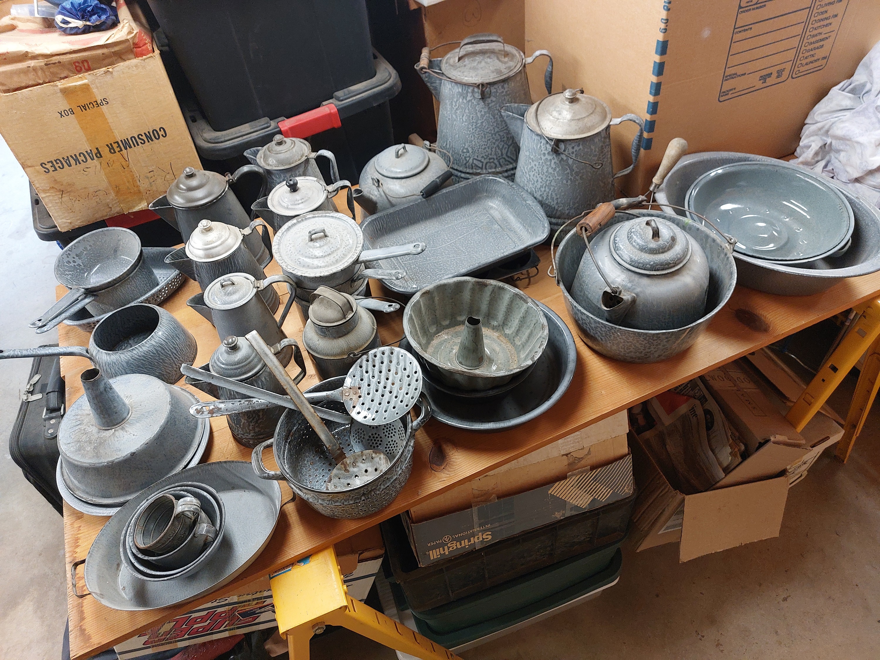 Antique Collectible Graniteware Collection ~74 Items LOCAL PICKUP ONLY Riverside, California - Etsy