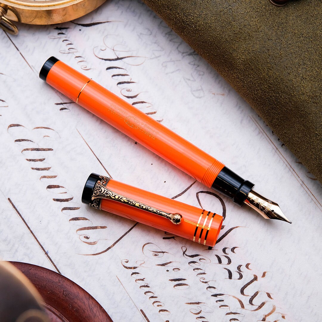Aurora Internazionale Orange Fountain Pen - Etsy