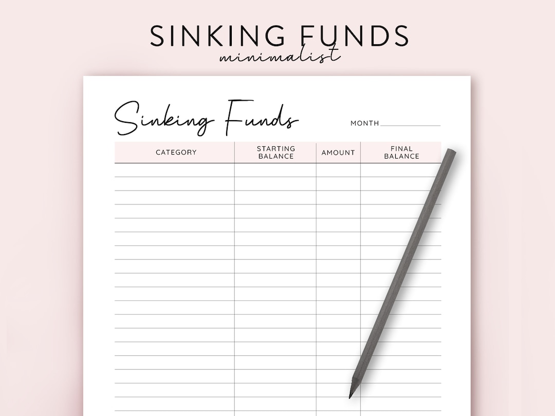 Sinking Funds Tracker Printable Sinking Funds Tracker Sheet, Sink Funds ...
