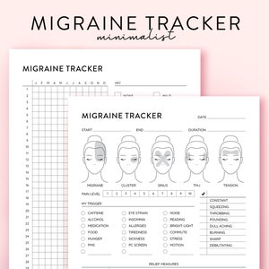 Migraine Tracker Printable, Headache Template, Migraine Track Headache ...