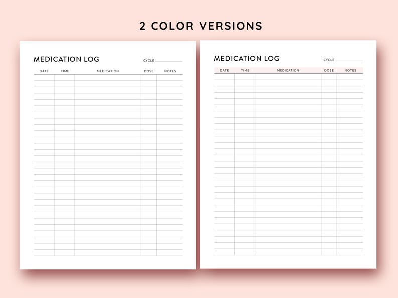 Medication Tracker Printable, Medication Log, Medication Chart ...