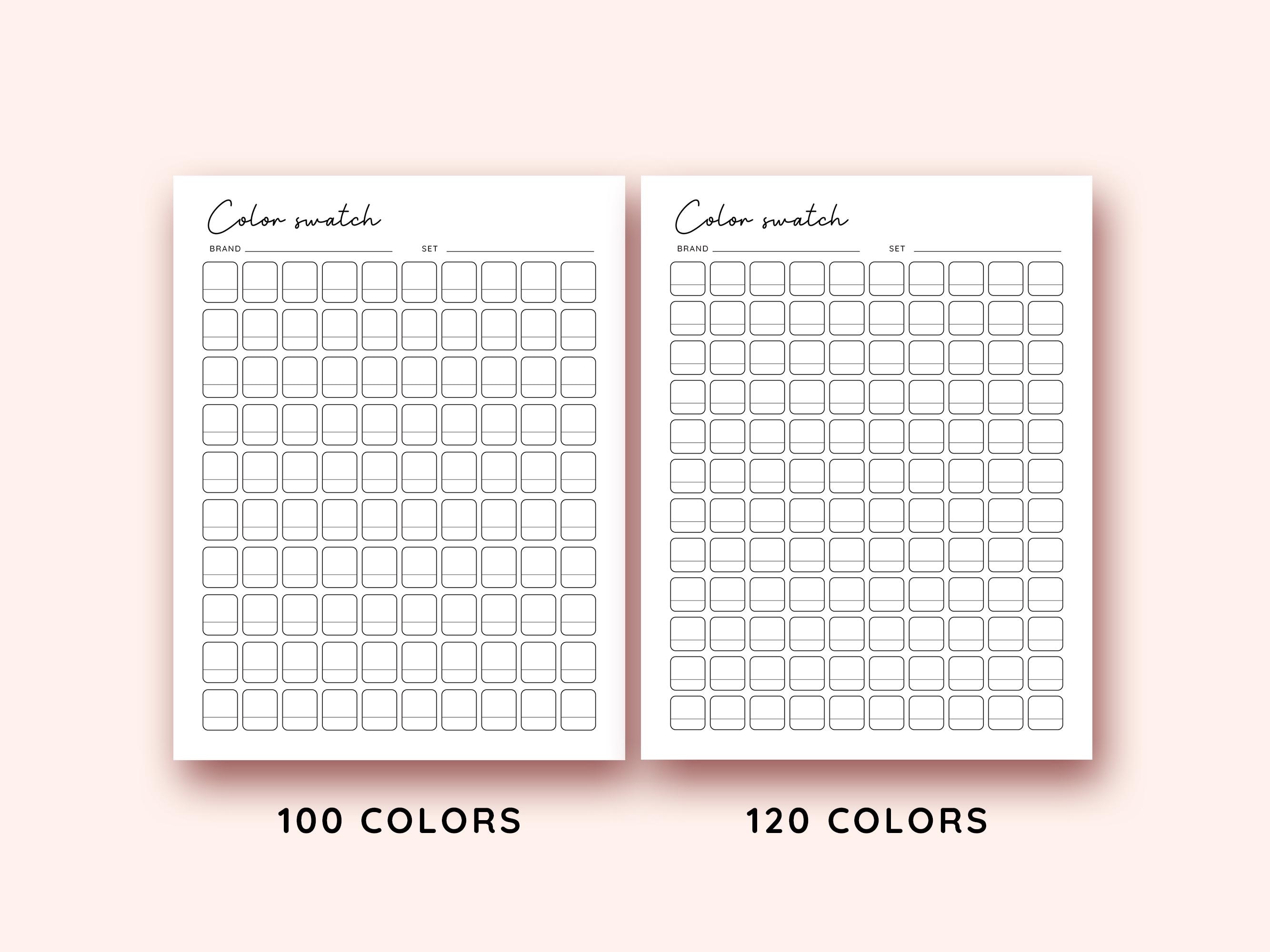 Color Swatch Chart Blank Color Chart Printable Color Swatch Template ...