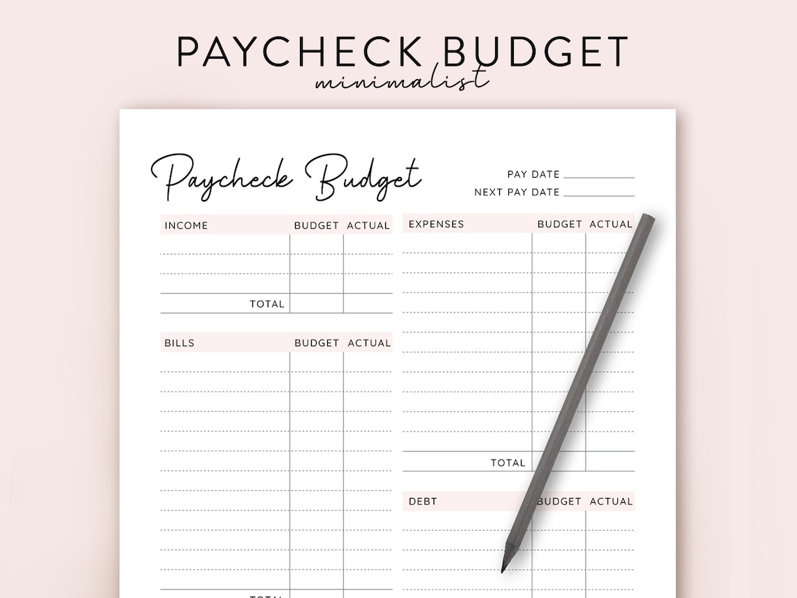 Printable Paycheck Budget Planner, Weekly Budget Planner Printable ...