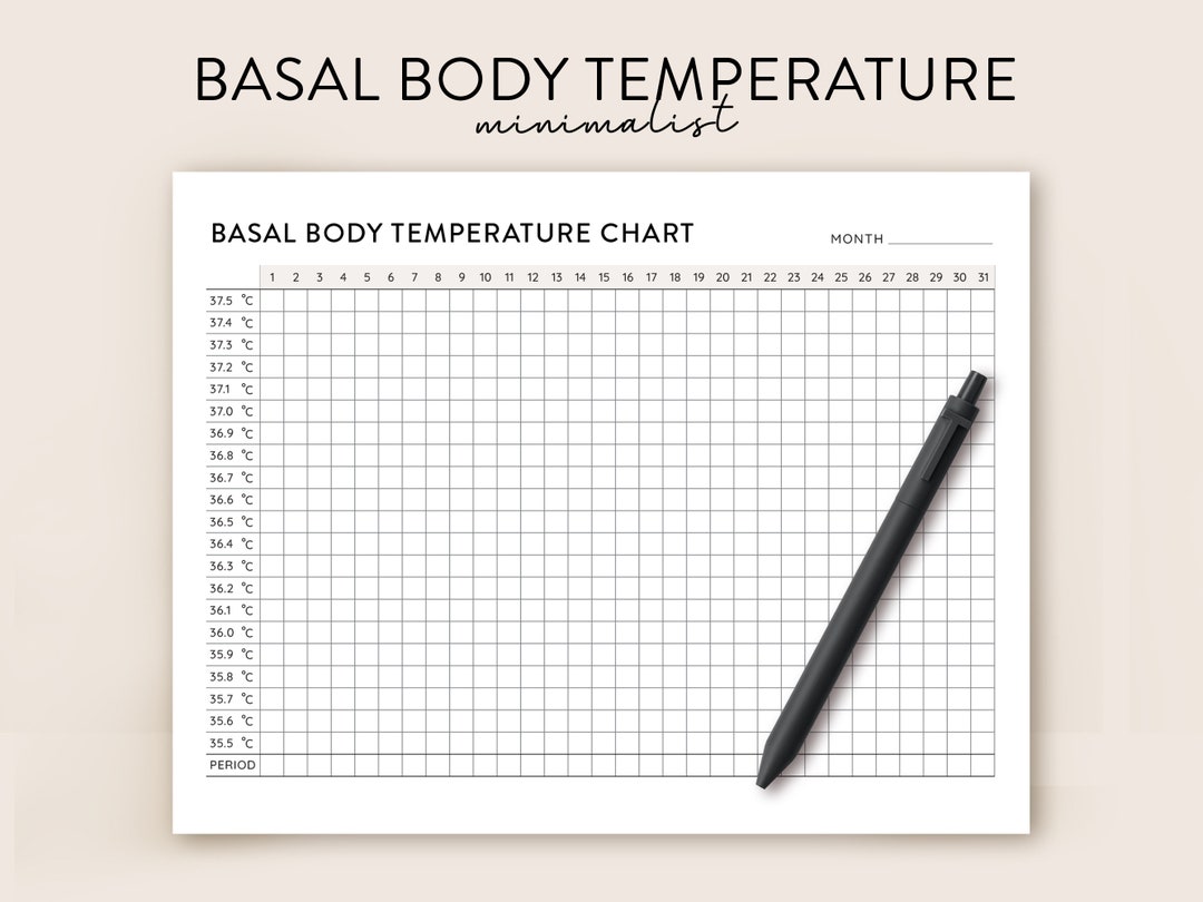 Basal Body Temperature Tracker Printable BBT Tracker, Basal Body ...