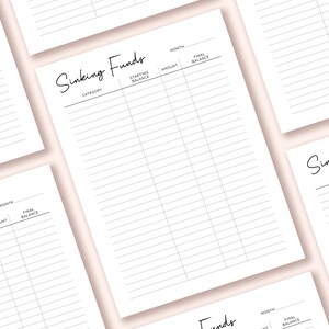 Sinking Funds Tracker Printable Sinking Funds Tracker Sheet, Sink Funds ...