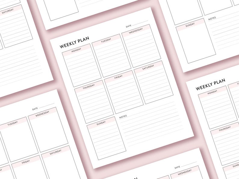 Weekly Planner Printable Weekly Schedule, Minimalist Undated Planner ...