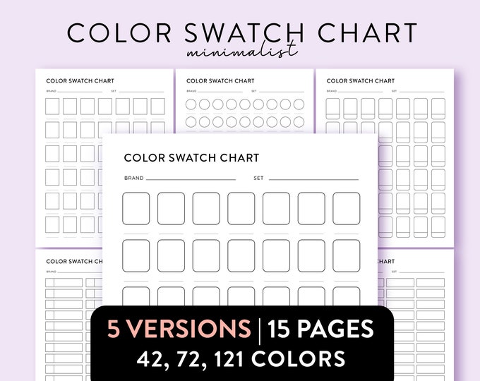 Color Swatch Chart Blank Color Chart Printable Color Swatch Template ...