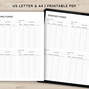 Sinking Funds Tracker Printable Sinking Funds Tracker Sheet Sink Funds ...