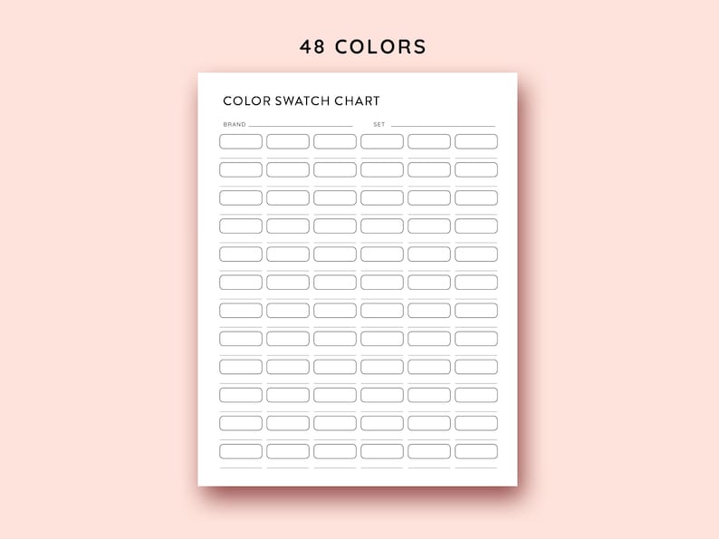 Color Swatch Chart Blank Color Chart Printable Color Swatch Template ...