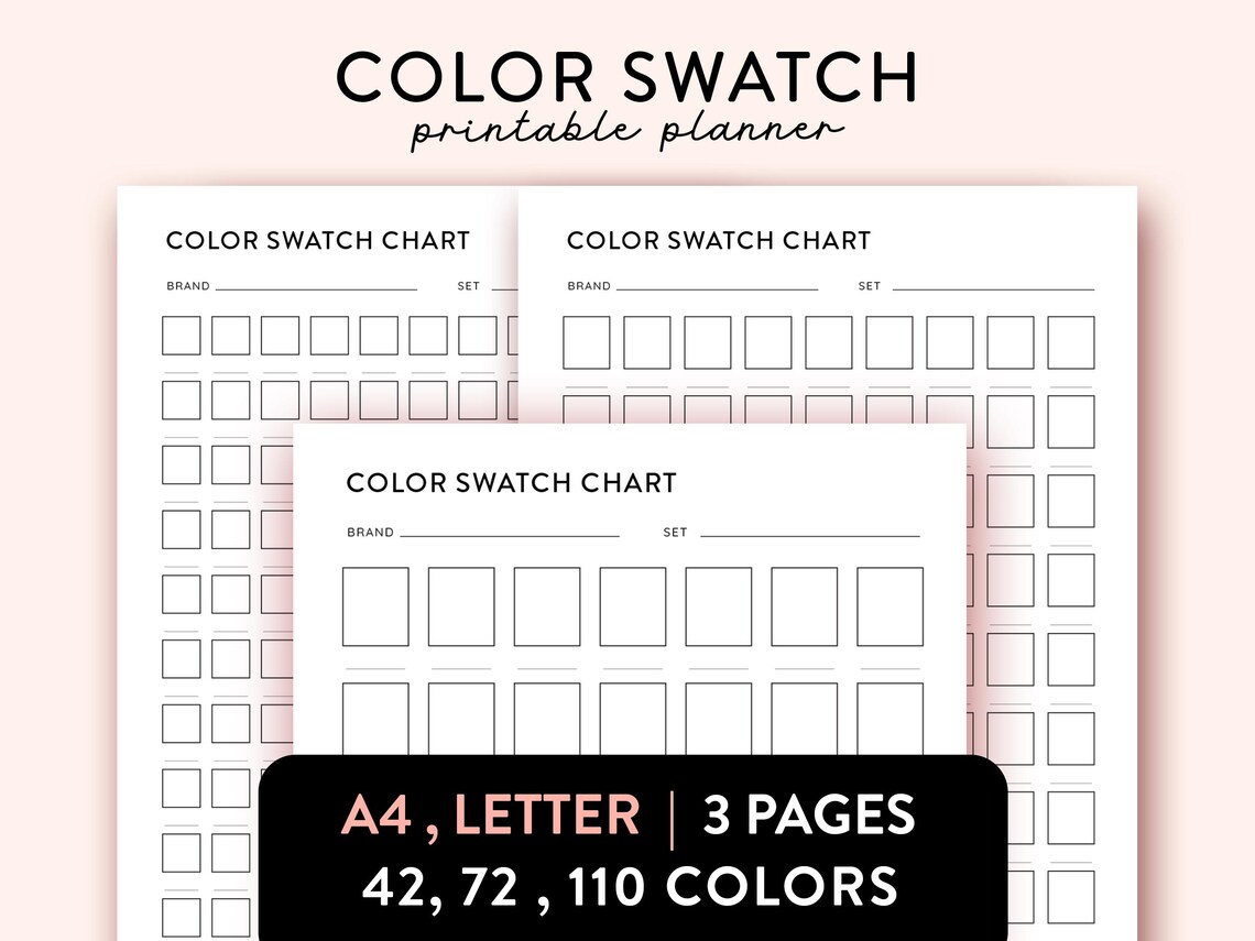 Color Swatch Chart Blank Color Chart Printable Color Swatch Template ...