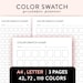 Color Swatch Chart Blank Color Chart Printable Color Swatch Template ...