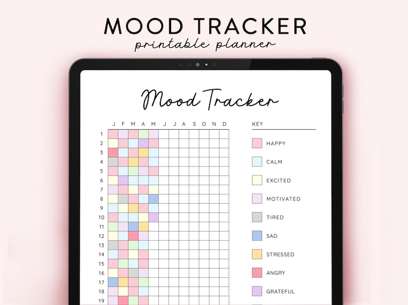 Mood Tracker Journal Printable, Mood Tracker Printable, A Year in Dots ...