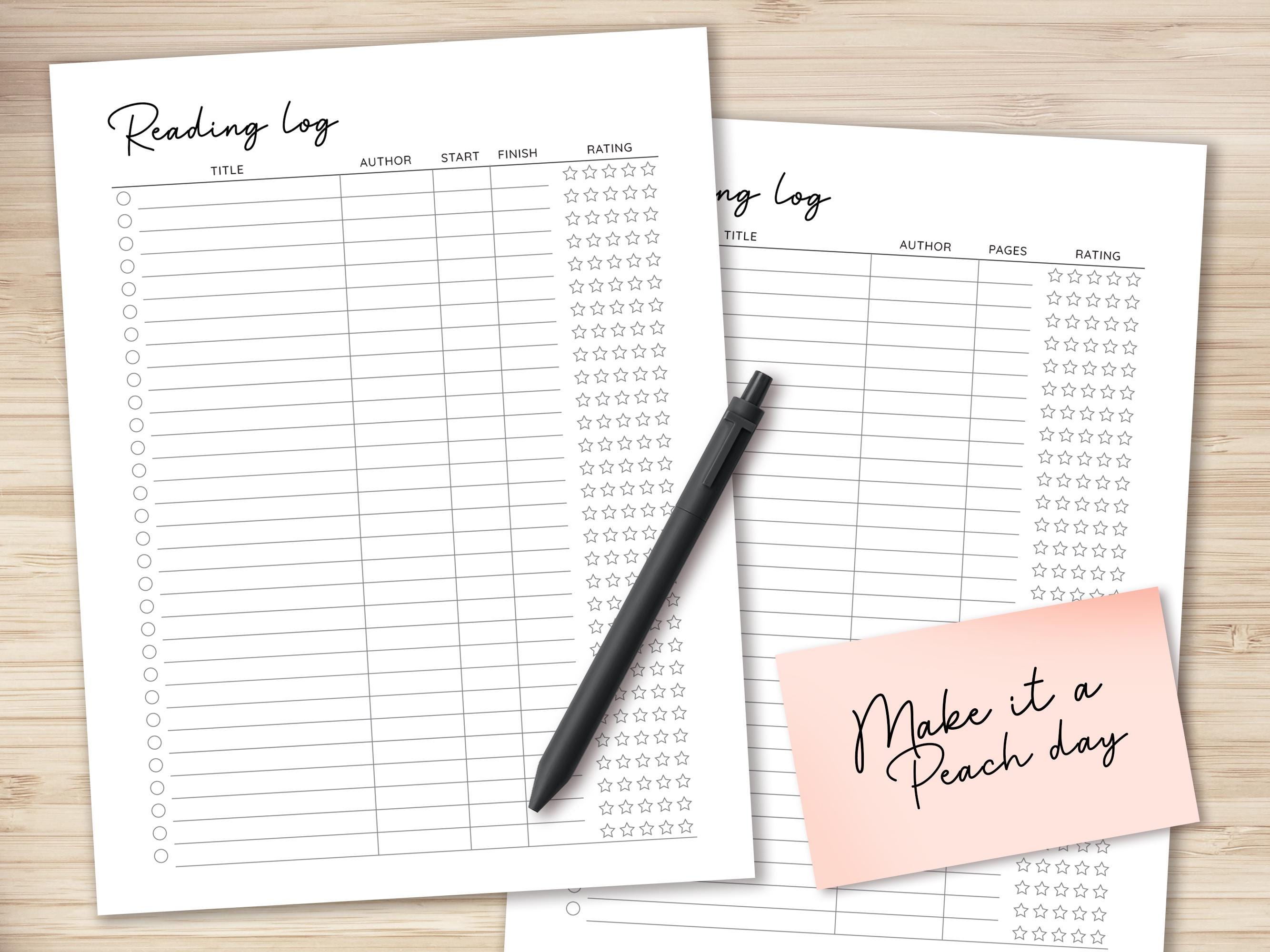 Reading Log Printable, Reading Tracker Printable, Reading Tracker ...