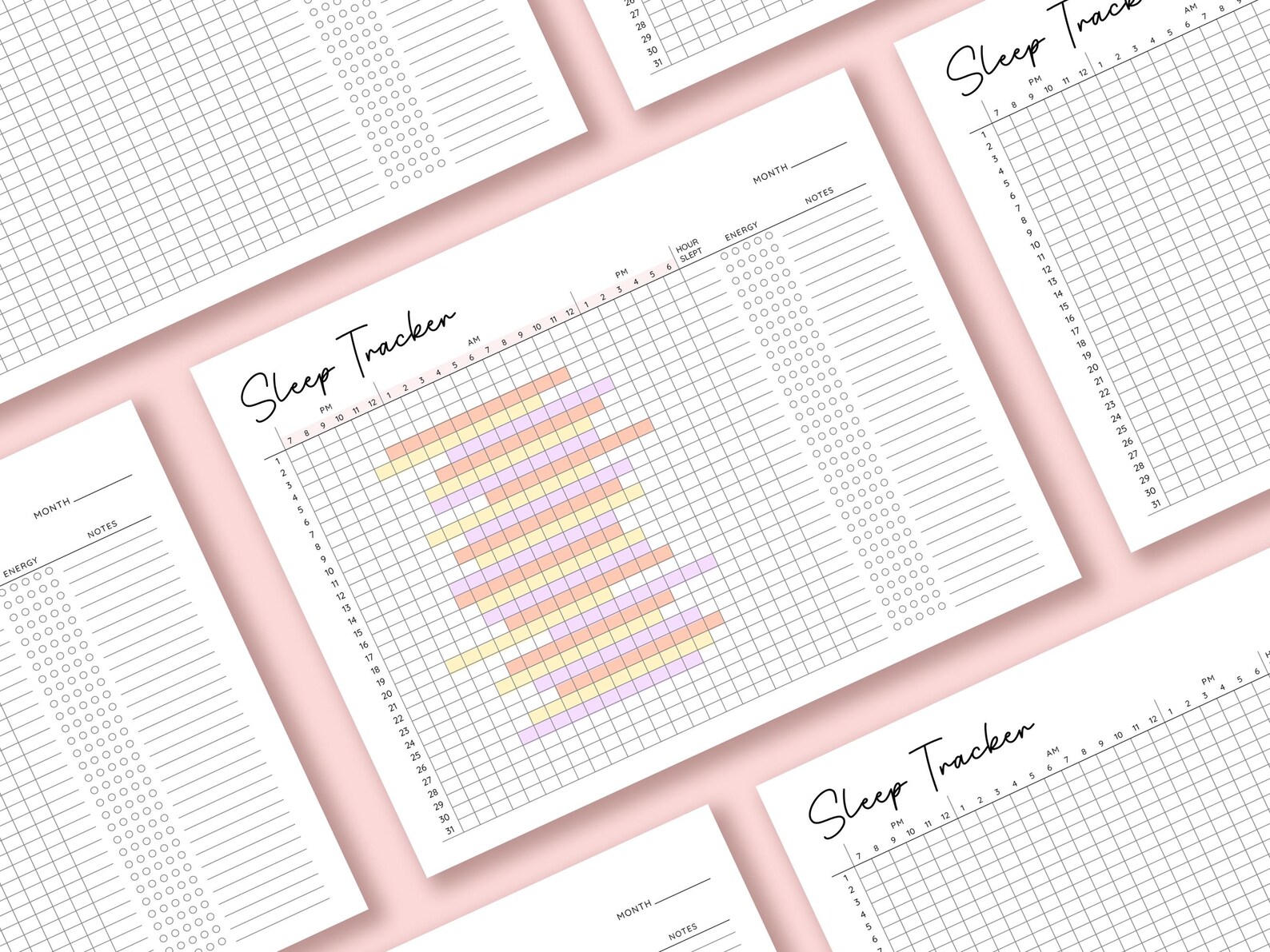 Sleep Tracker Printable, Monthly Sleep Tracker Planner Printable PDF ...