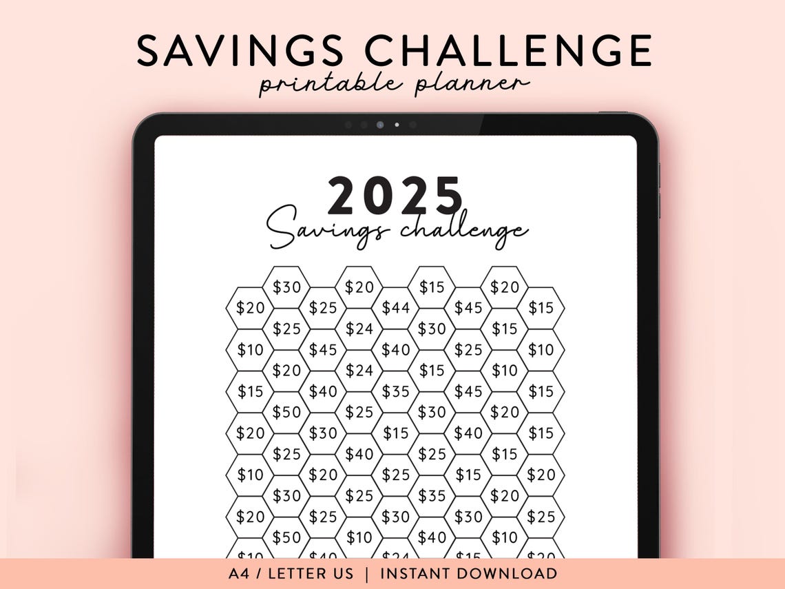 2025 Savings Challenge Printable, Save 2025 Challenge Low Budget ...