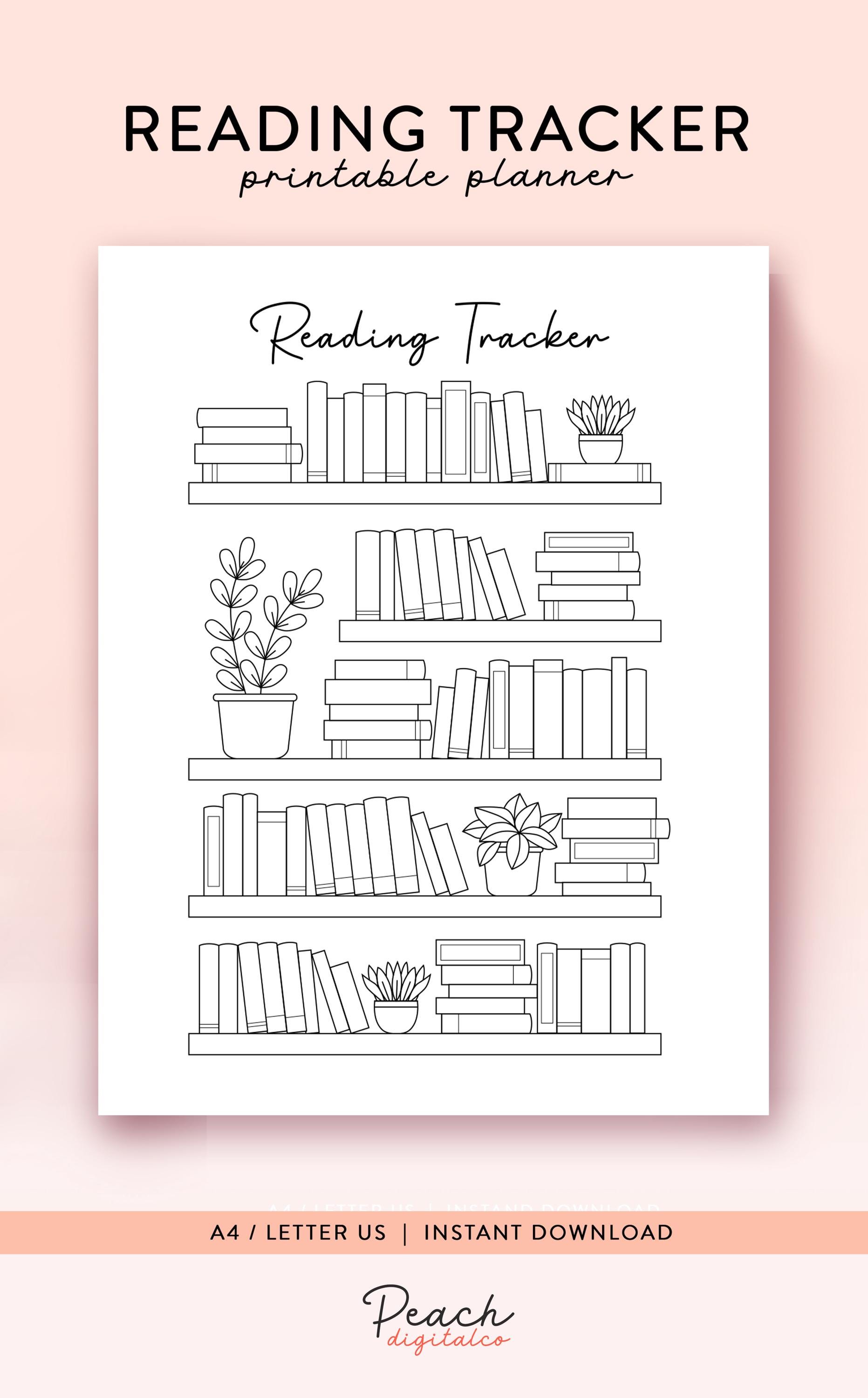 Bookshelf Reading Tracker Printable, Shelf Reading Tracker, Reading ...
