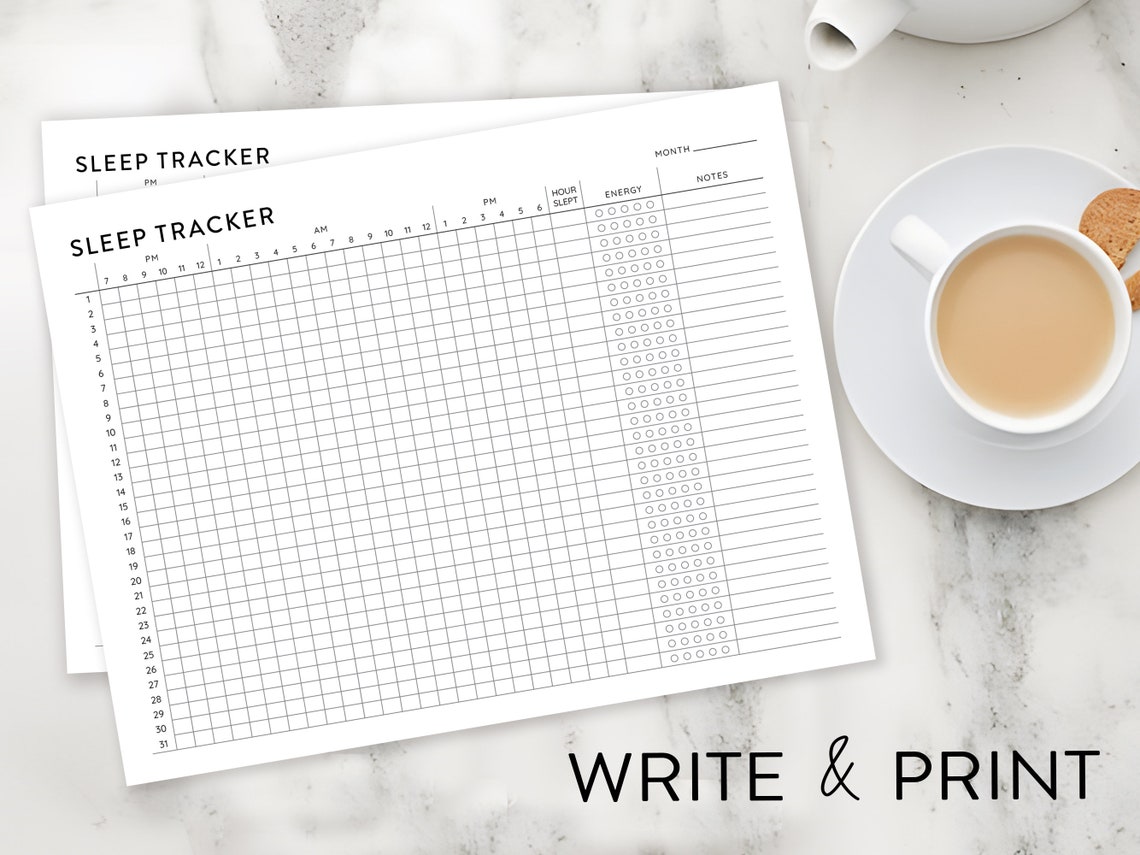 Sleep Tracker Printable, Monthly Sleep Tracker Planner Printable PDF ...