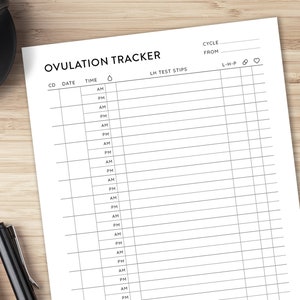 Ovulation Test Strips Tracker, Ovulation Tracker Printable, Ovulation ...