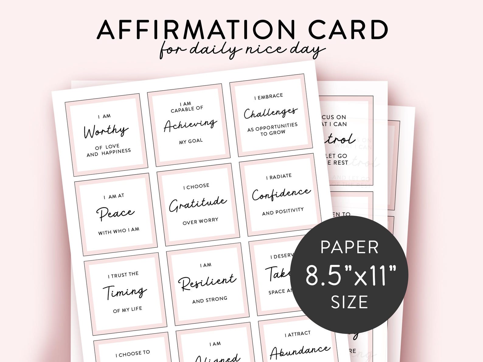 30 Days Affirmation Cards Printable, Vision Board Printables ...