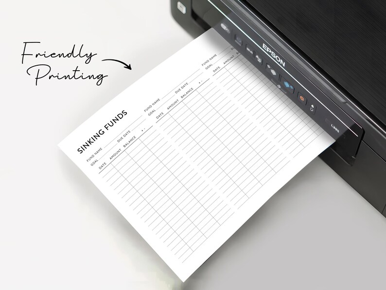 Sinking Funds Tracker Printable Landscape Sinking Funds Tracker Sheet ...