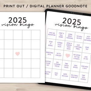 2025 Vision Bingo Card, 2025 Glow up Bingo Printable, New Year's ...