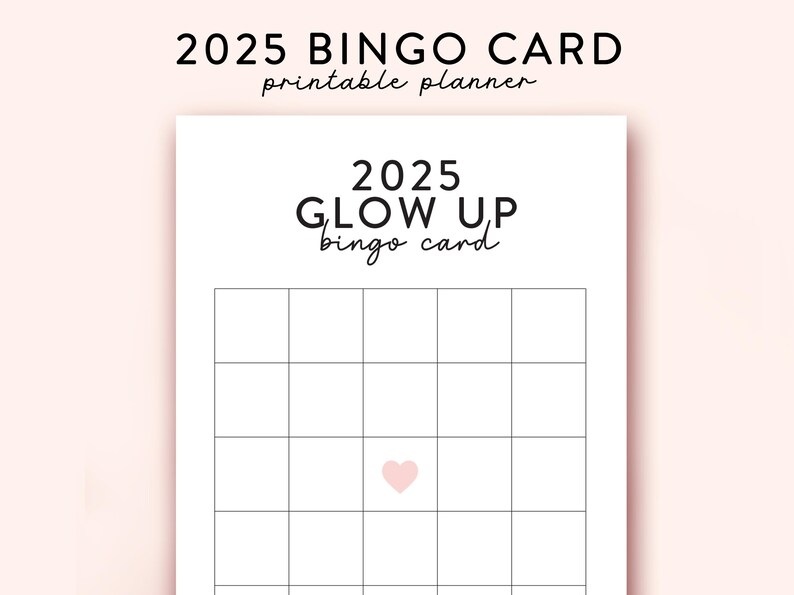 2025 Glow up Bingo Card Printable, 2025 Bingo Card, New Year's ...