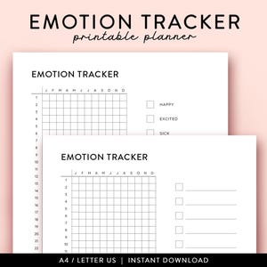 Emotion Tracker Printable, Mood Tracker Template, Emotion Mood Tracker ...