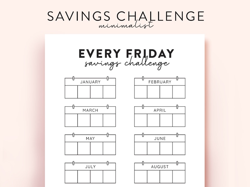 2025 Friday Savings Challenge Printable, Blank Every Friday Savings ...